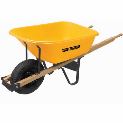 Wheelbarrow, Polyethelyne With Wood Handles, 6-Cu. Ft. - True Value ...