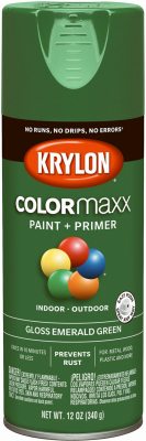 COLORmaxx Spray Paint + Primer, Gloss Emerald Green, 12-oz. - True ...