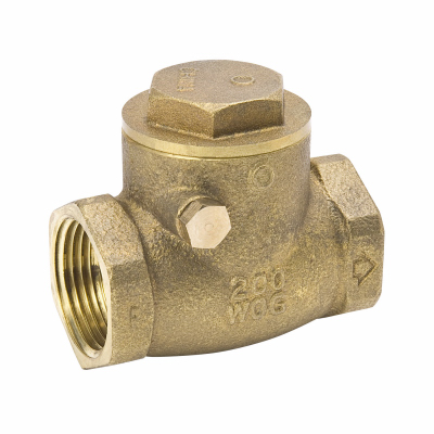 Threaded Swing Check Valve, Lead-Free Brass, 150 PSI, 1-1/2 In. - True ...