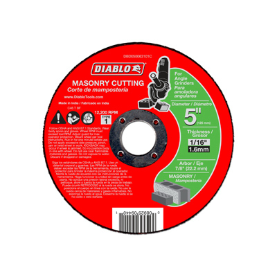 Masonry Cut-Off Disc, 5 x 1/16 x 7/8-In. - True Value Hardware