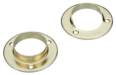Closet Rod Pole Socket Set, Brass, 2-Pk. - True Value Hardware