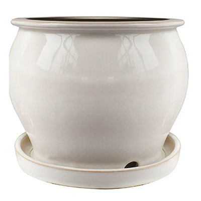 4 In. Studio Planter, Ceramic, Cream White - True Value Hardware