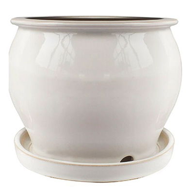 8 In. Studio Planter, Ceramic, Cream White - True Value Hardware