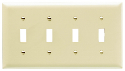 Trademaster Nylon Switch Wall Plate, 4-Toggle, Ivory - True Value Hardware