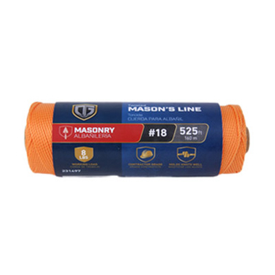 Nylon Mason Line, Twisted, Orange, #18 x 525 Ft. - True Value Hardware