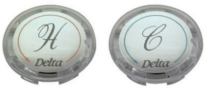 Faucet Hot & Cold Handle Cap, Delta-Delex, Acrylic With Silver Insert ...