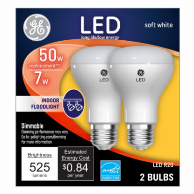 LED Directional Light Bulb, R20, Soft White, Clear Bulb, 525 Lumens, 7 ...