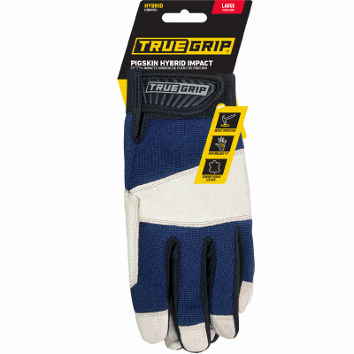 Pigskin Hybrid Leather Impact Work Gloves, L - True Value Hardware