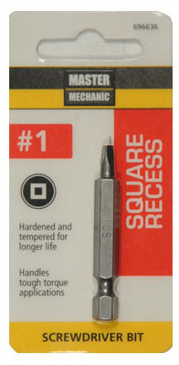 #1 Square Recessed Screwdriver Bit, 2-In. - True Value Hardware