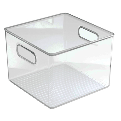 Storage Bin, Clear Plastic, 8 x 8 x 6 In. - True Value Hardware