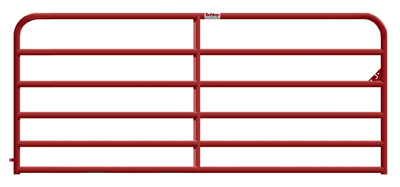 Heavy Duty Gate, 6 Rails, Red, 12 Ft. - True Value Hardware