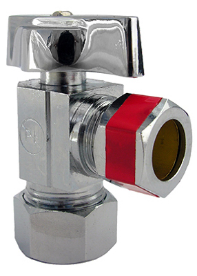 Pipe Fitting, Angle Valve, Chrome, Lead-Free, 5/8 x 1/2 In. - True ...