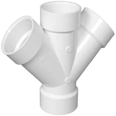 Schedule 40 DWV PVC Double Wye, White, 3 In. - True Value Hardware