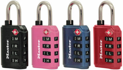 TSA Word Luggage Lock with 4 Letter Dial, 1-3/8-In., Assorted Colors ...
