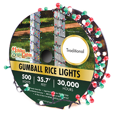 LED Gumball Cluster Rice Lights, 35.5-Ft., Traditional Multi, 500-Ct ...