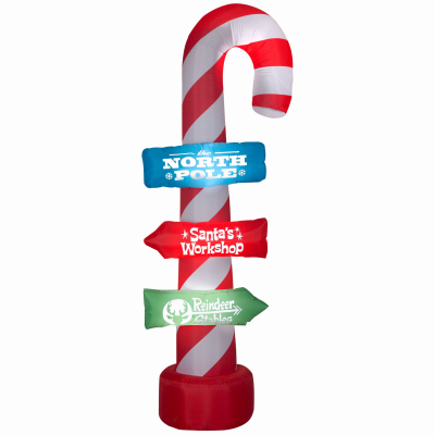 Inflatable Candy Cane, 3 Directional Signs, 8-Ft. - True Value Hardware