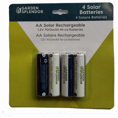 Solar Light Rechargeable Batteries, AA, 4-Pk. - True Value Hardware