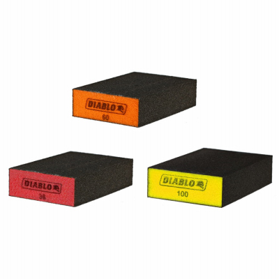 Flat Edge Sanding Sponge Block, Assorted Grit, 3-Pk. - True Value Hardware
