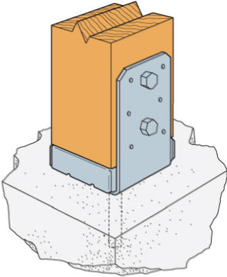 Uplift Post Base, Galvanized Steel, 10 & 12 Gauge, Adjustable, 4 x 4-In ...