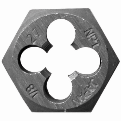 Hexagon Pipe Die, 1/8-27 National Pipe Thread, 1-In. - True Value Hardware