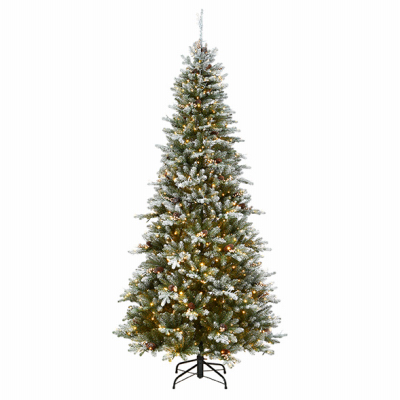 Feel Real Artificial Pre-Lit Christmas Tree, Snowy Morgan Spruce, 700 ...