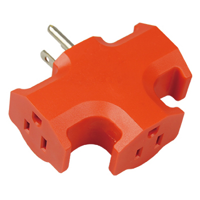 Heavy-Duty Adapter, 3-Outlets, Orange - True Value Hardware