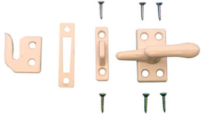 Casement Lock Set, White, 3 Keepers, Screws - True Value Hardware