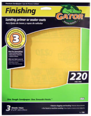 Sandpaper Sheet, 220-Grit, 9 x 11 In., 3-Pk. - True Value Hardware