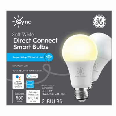 Cync Smart LED Light Bulb, Dimmable, Tunable Soft White Color, A19, 9.5 ...