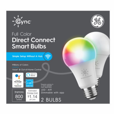 Cync Smart LED Light Bulb, Dimmable, Millions of Colors, A19, 9.5 Watt ...