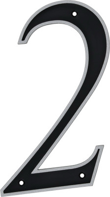 House Address Number 2, Nail-On, Reflective Plastic, 6-In. - True Value ...