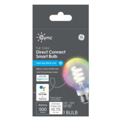 Cync LED Full Color Decorative Smart Light Bulb, G25 Shape, Dimmable ...