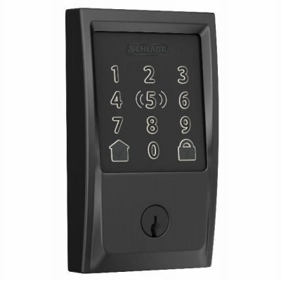 Encode Plus Smart WiFi Deadbolt Lock, Century Trim, Matte Black - True ...