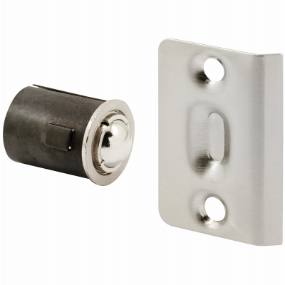 Drive-In Ball Door Catch with Strike, Satin Nickel - True Value Hardware
