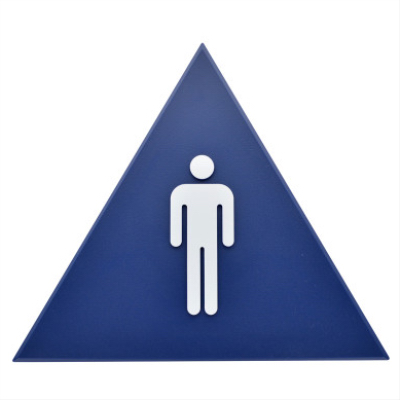 Men's Restroom Sign, California ADA Compliant Triangle, 12 x 10-In ...
