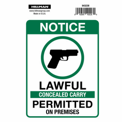 Concealed Carry Permitted Sign, Adhesive, 10 x 14-In. - True Value Hardware