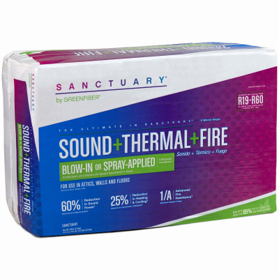 Sanctuary Blow-In Sound, Thermal & Fire Cellulose Insulation, R-19, 44. ...