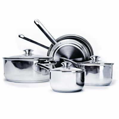 Pure Intentions 8-Pc. Cookware Set, Polished Stainless Steel - True ...