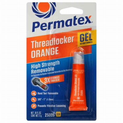 Orange Threadlocker Gel, High Strength Removable, 5g - True Value Hardware