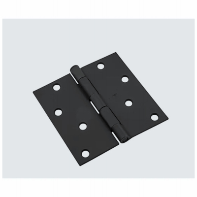 Steel Hinge, Square Corners, Black, 4 In. - True Value Hardware