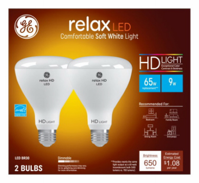 Relax HD LED Light Bulb, BR30, 9 Watt, 2-Pk. - True Value Hardware