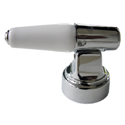 White Porcelain Faucet Lever Handle, Chrome Base - True Value Hardware
