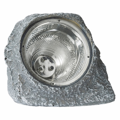 Solar Rock Light, Stone Color Plastic - True Value Hardware