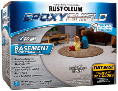 EpoxyShield Basement Floor Coating Paint Kit, Tint Base, 1-Gallon ...