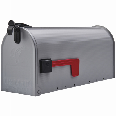Grayson Post-Mount Mailbox, Medium, Silver Gray Steel - True Value Hardware