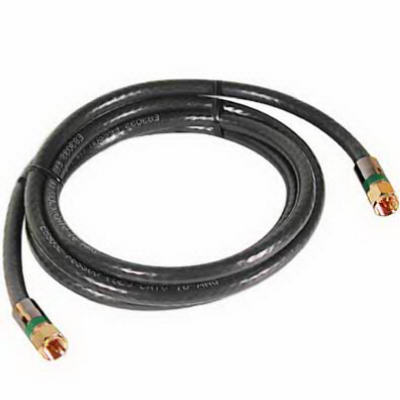 18 AWG Quad Shielded RG6 Coaxial Cable, Black, 6 Ft. - True Value Hardware