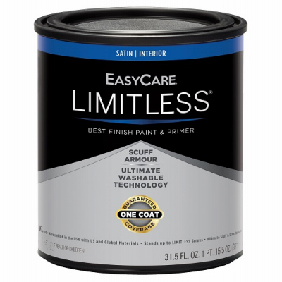 Limitless Interior Paint & Primer, Medium Base Satin Acrylic Latex, Qt ...
