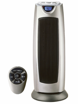 Ceramic Oscillating Tower Heater, 2 Settings, Remote Control - True ...