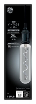 LED Vintage Light Bulb, T20, Medium Base, Smoke Glass, 6.5 Watt - True ...