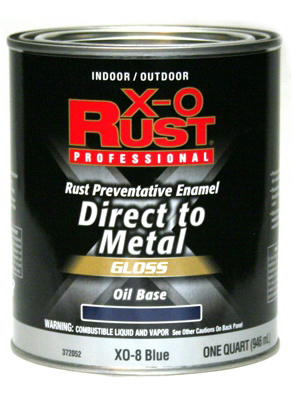 X-O Rust Premium Anti-Rust Oil-Base Enamel, Blue Gloss, 1 Qt. - True ...
